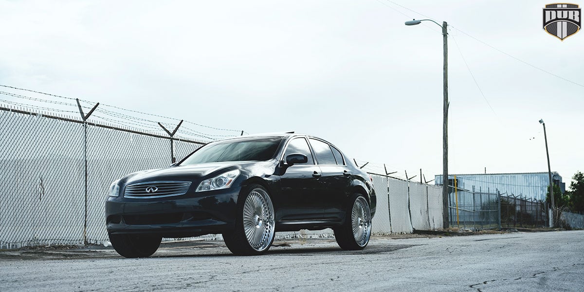 Infiniti G35 w/ 26x9 DUB Bellagio S777 Wheels