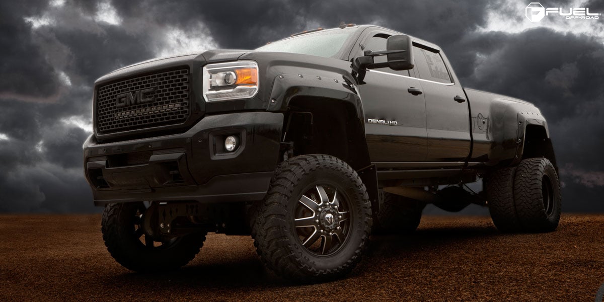 GMC Denali HD Dual Rear Wheel w/ 20x8.25 Fuel Maverick Dually Front ...
